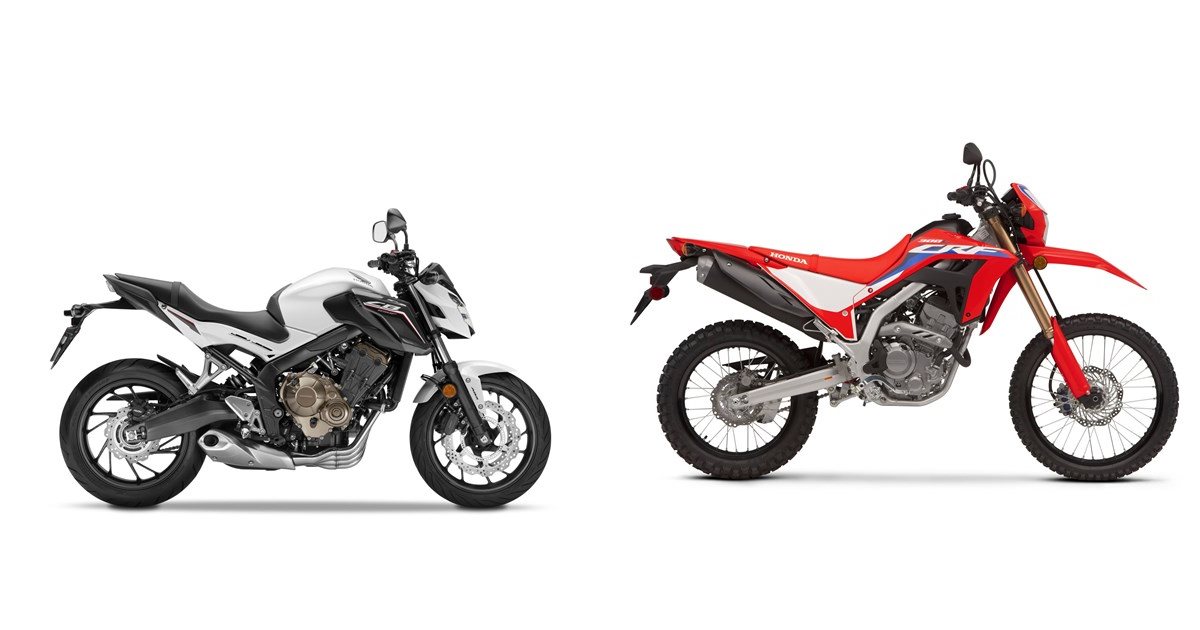 Motorrad Vergleich Honda CB650F 2018 vs. Honda CRF300L 2021