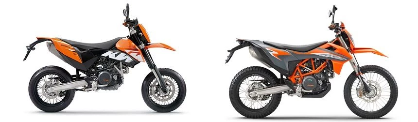 Motorrad Vergleich KTM 690 SMC 2009 vs. KTM 690 Enduro R 2022