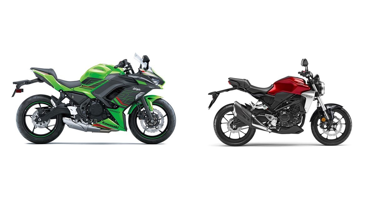 Confronto tra moto Kawasaki Ninja 650 2023 VS. Honda CB300R 2020