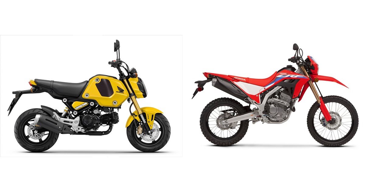 Motorrad Vergleich Honda MSX125 Grom 2022 vs. Honda CRF300L 2022