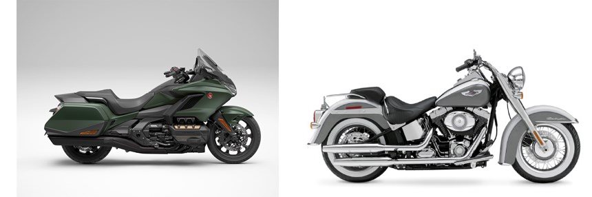 Motorrad Vergleich Honda GL 1800 Goldwing DCT 2024 vs. Harley-Davidson ...