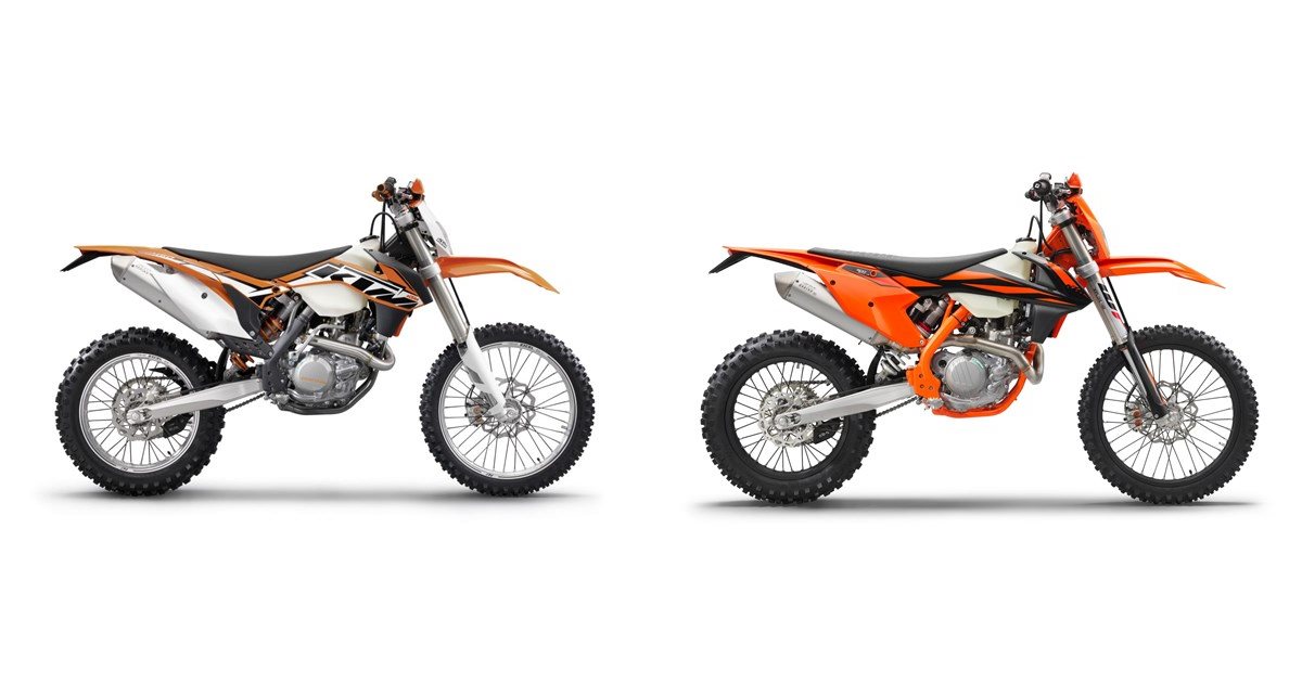Motorrad Vergleich KTM 450 EXC 2014 vs. KTM 500 EXC-F 2019