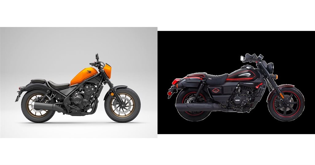 Motorrad Vergleich Honda CMX500 Rebel S 2025 vs. United Motors UM Renegade Commando Vegas 125 2021