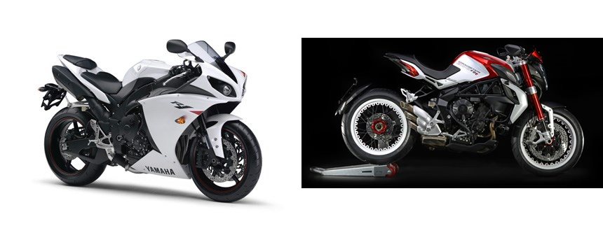 Motorrad Vergleich Yamaha R1 2011 vs. MV Agusta Dragster 800 RR 2016