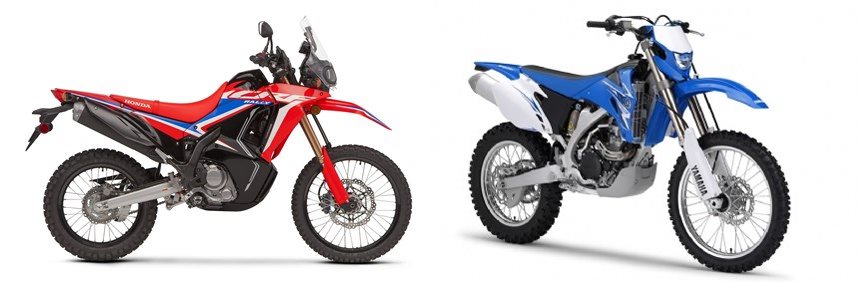 Motorrad Vergleich Honda CRF300 Rally 2023 vs. Yamaha WR250F 2009