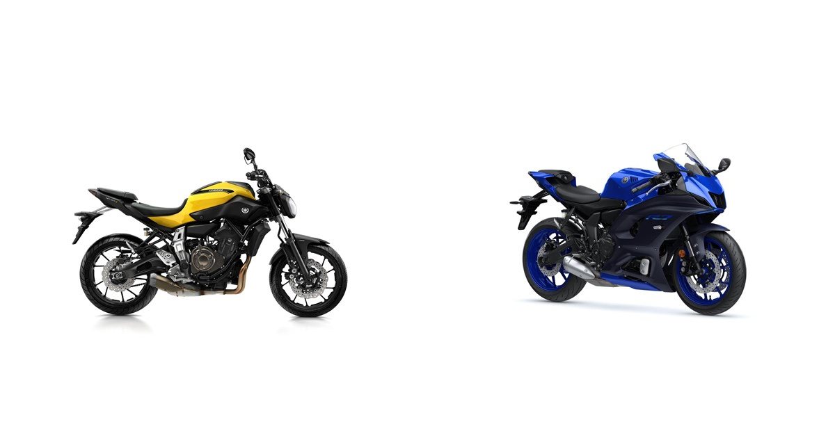 Motorrad Vergleich Yamaha MT-07 2015 vs. Yamaha R7 2021