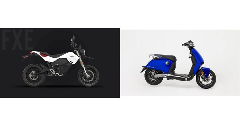 Motorrad Vergleich Zero FXE 2024 vs. Super Soco CUx ECO 2022