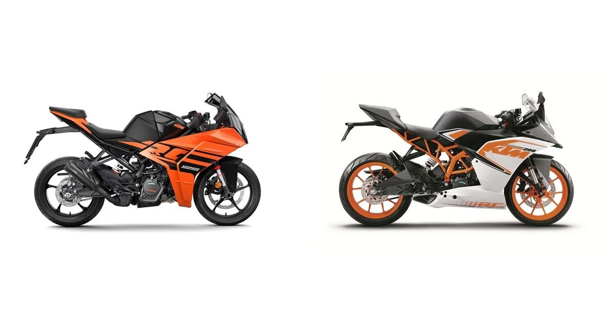 Motorrad Vergleich KTM RC 125 2024 vs. KTM RC 200 2021