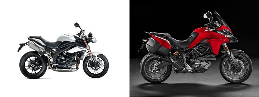 Motorrad Vergleich Triumph Speed Triple 1050 2012 vs. Ducati ...