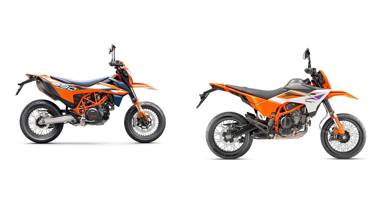 Motorrad Vergleich KTM 690 SMC R 2024 vs. KTM 390 SMC R 2025