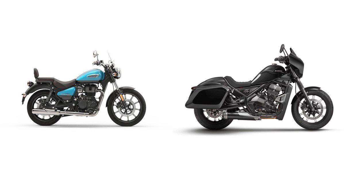 Royal Enfield Meteor 350 Supernova 2022 vs Moto Morini Calibro Bagger 2024