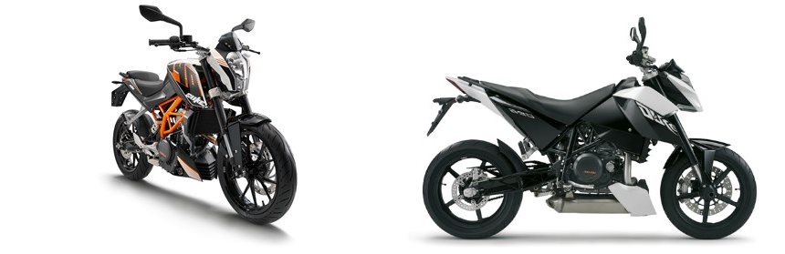 Motorrad Vergleich KTM 390 Duke 2013 vs. KTM 690 Duke 2008