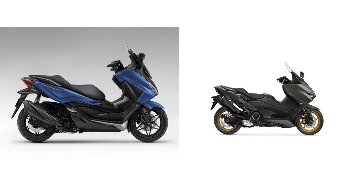 Comparaison des motos Honda Forza 350 2024 VS. Yamaha TMAX 560 Tech Max ...