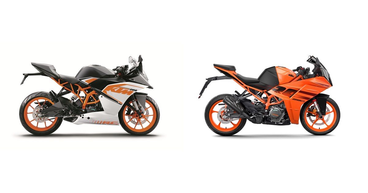 Motorrad Vergleich KTM RC 200 2021 vs. KTM RC 390 2024