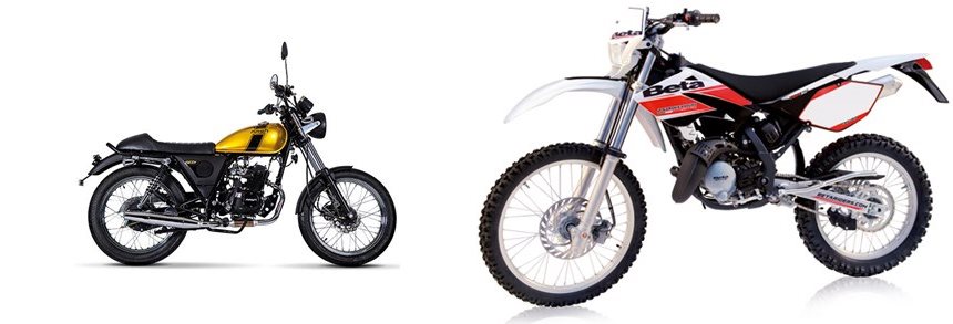 Motorrad Vergleich Mash Fifty 2024 vs. Beta RR Enduro 50 2009