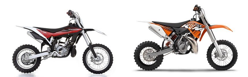 Motorrad Vergleich Husqvarna CR 65 2012 vs. KTM 65 SX 2012