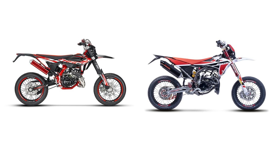 Motorrad Vergleich Beta RR 50 Motard Track 2024 vs. Fantic XM 50 ...