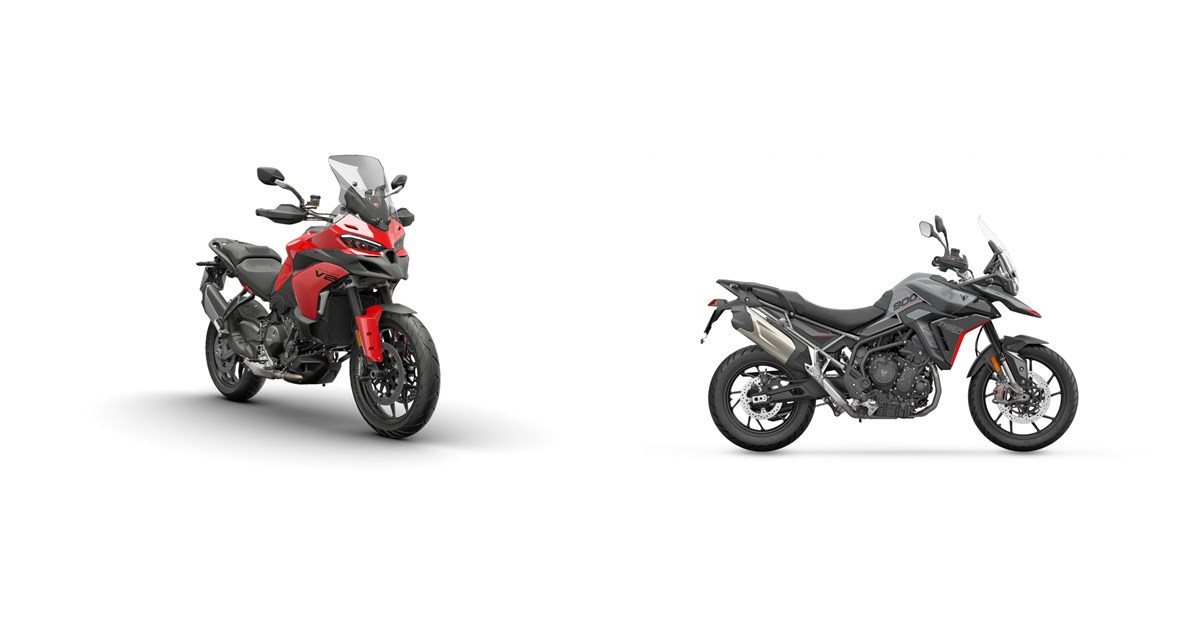 Comparaison des motos Ducati Multistrada V2 2025 VS. Triumph Tiger 900 GT Pro 2025