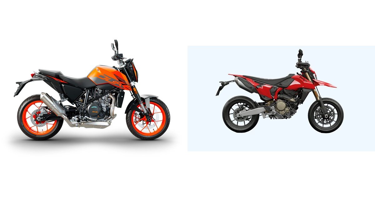Motorrad Vergleich KTM 690 Duke 2019 vs. Ducati Hypermotard 698 Mono 2024