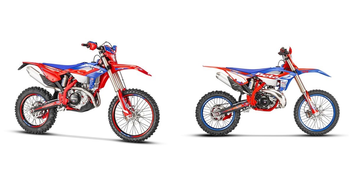 Motorrad Vergleich Beta RR 480 4T Racing 2023 vs. Beta RX 300 2T 2025