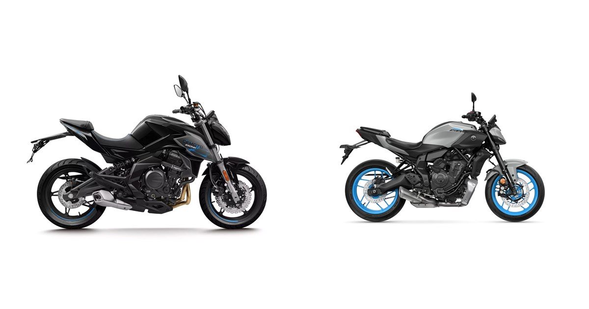Motorrad Vergleich CFMOTO 650NK 2023 vs. Yamaha MT-07 Y-AMT 35kW 2025