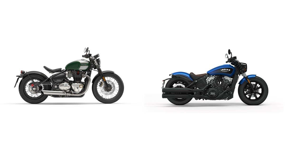 Motorrad Vergleich Triumph Bonneville Bobber 2017 vs. Indian Scout ...