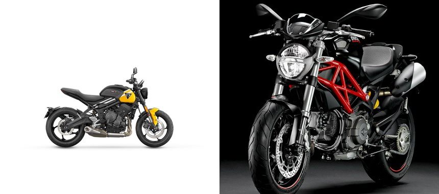 Motorrad Vergleich Triumph Trident 660 2025 vs. Ducati Monster 796 2010