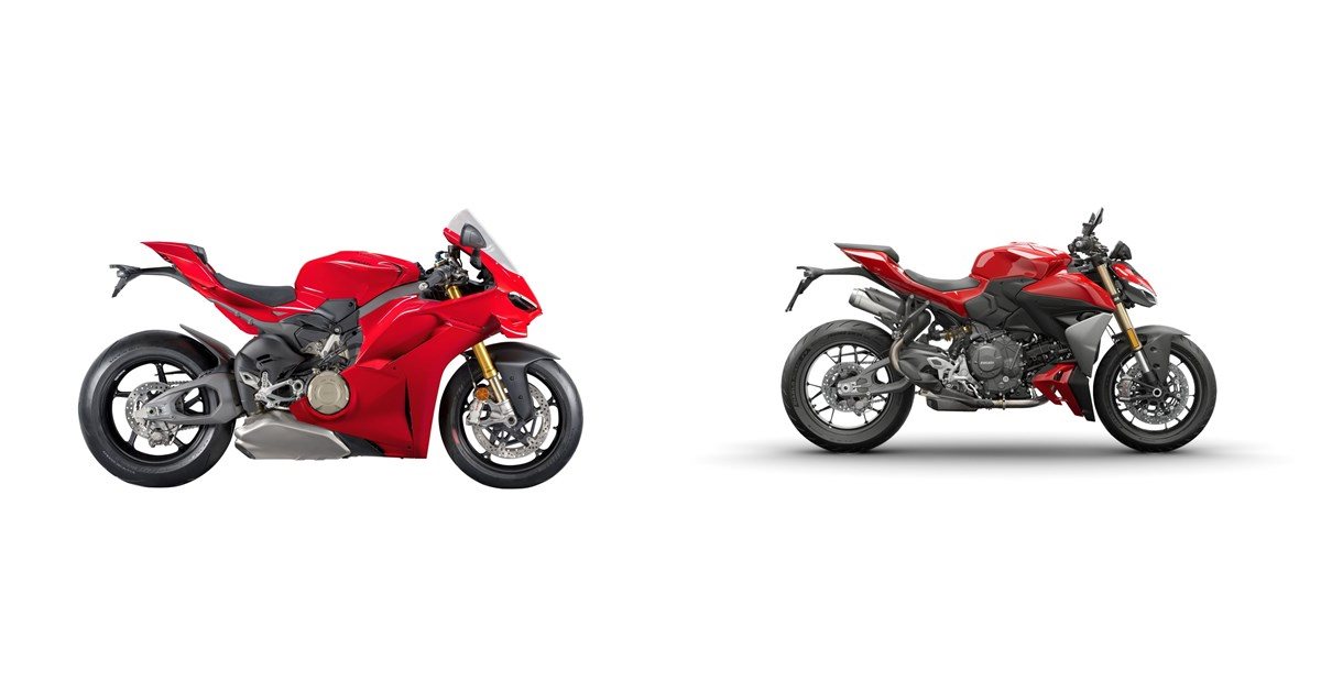 Motorrad Vergleich Ducati Panigale V4 S 2025 vs. Ducati Streetfighter V2 2025