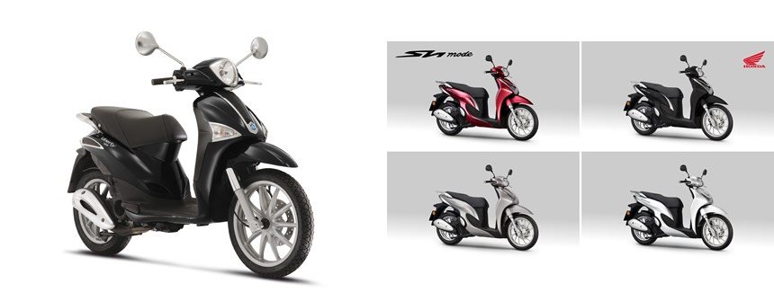 Motorrad Vergleich Piaggio Liberty 125ie 3V 2011 vs. Honda SH Mode 125 2025