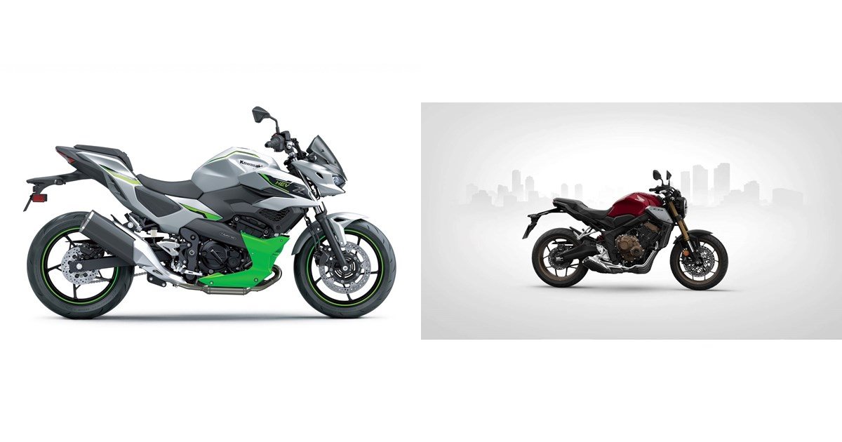 Kawasaki Z7 Hybrid 2024 vs Honda CB650R E-Clutch 2024
