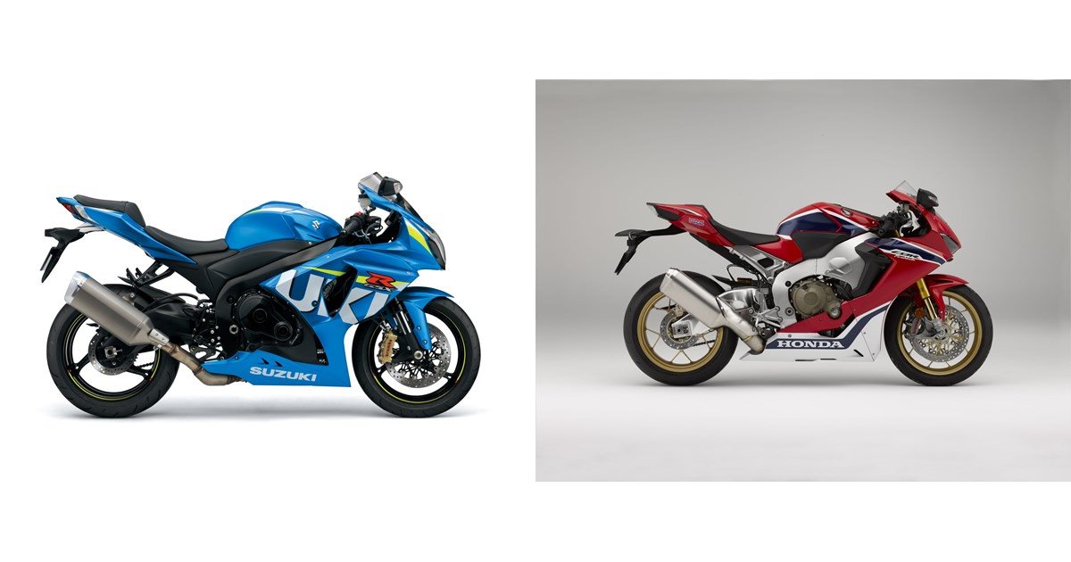 Suzuki GSX-R 1000 2016 vs Honda CBR1000RR Fireblade SP 2018