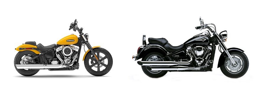 Motorrad Vergleich Harley-Davidson Softail Street Bob 114 FXBBS 2025 vs. Kawasaki VN 2000 2008