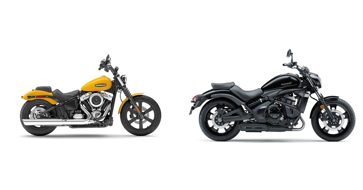 Comparaison des motos Harley-Davidson Softail Street Bob 114 FXBBS 2025 VS. Kawasaki Vulcan S 2025