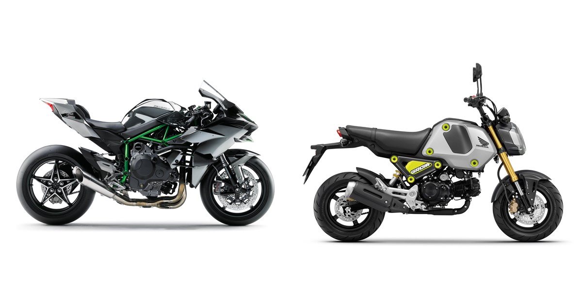 Kawasaki Ninja H2R 2015 vs Honda MSX125 Grom 2021