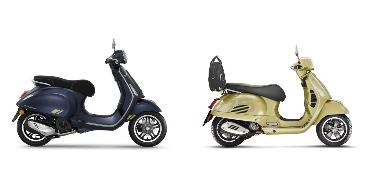 Motorrad Vergleich Vespa Primavera Tech 125 2025 vs. Vespa GTS 125 Supertech iGET 75th ...