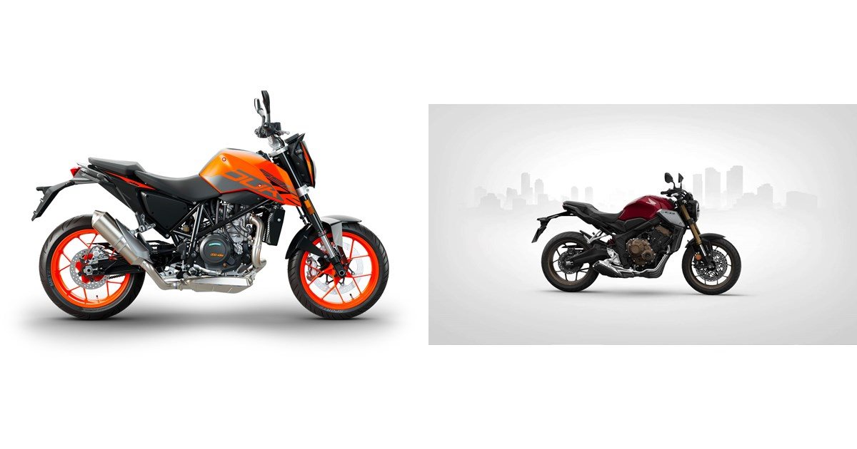 KTM 690 Duke 2019 vs Honda CB650R E-Clutch 2024