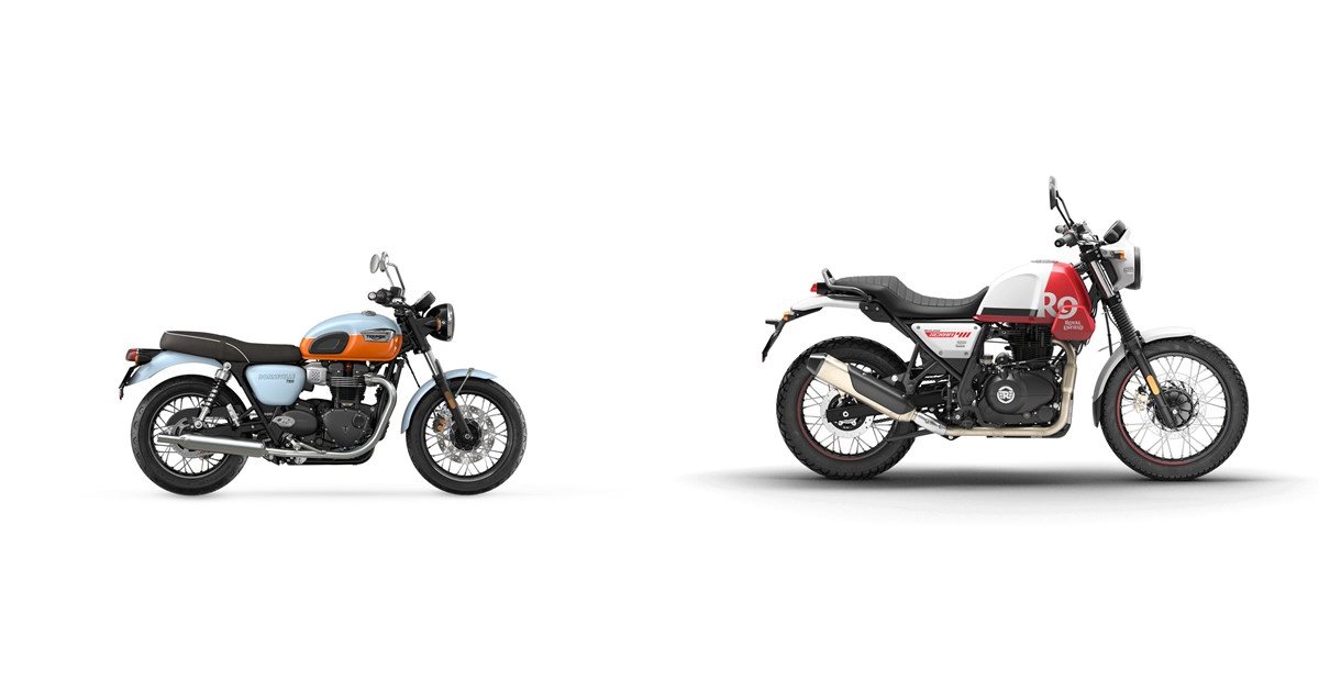 Triumph Bonneville T100 2023 vs Royal Enfield Scram 411 2023