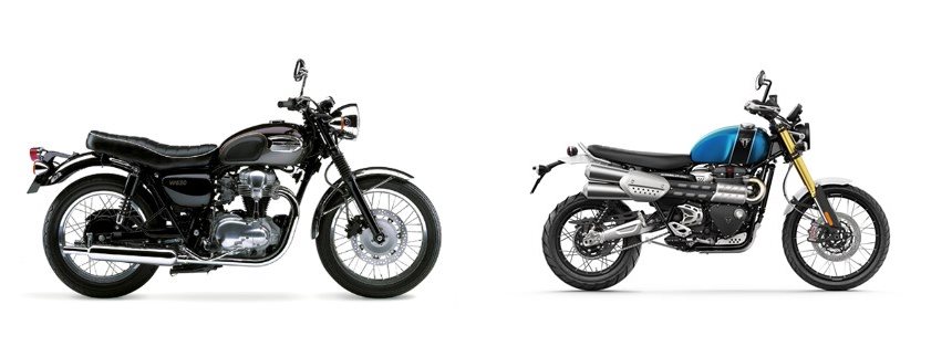 Motorrad Vergleich Kawasaki W 650 2006 vs. Triumph Scrambler 1200 XE 2019