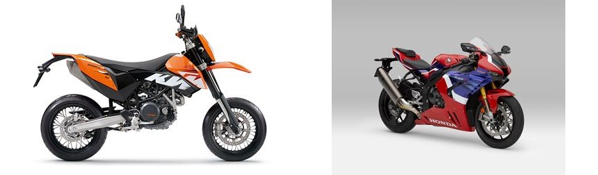Motorrad Vergleich KTM 690 SMC 2009 vs. Honda CBR1000RR-R Fireblade SP 2021