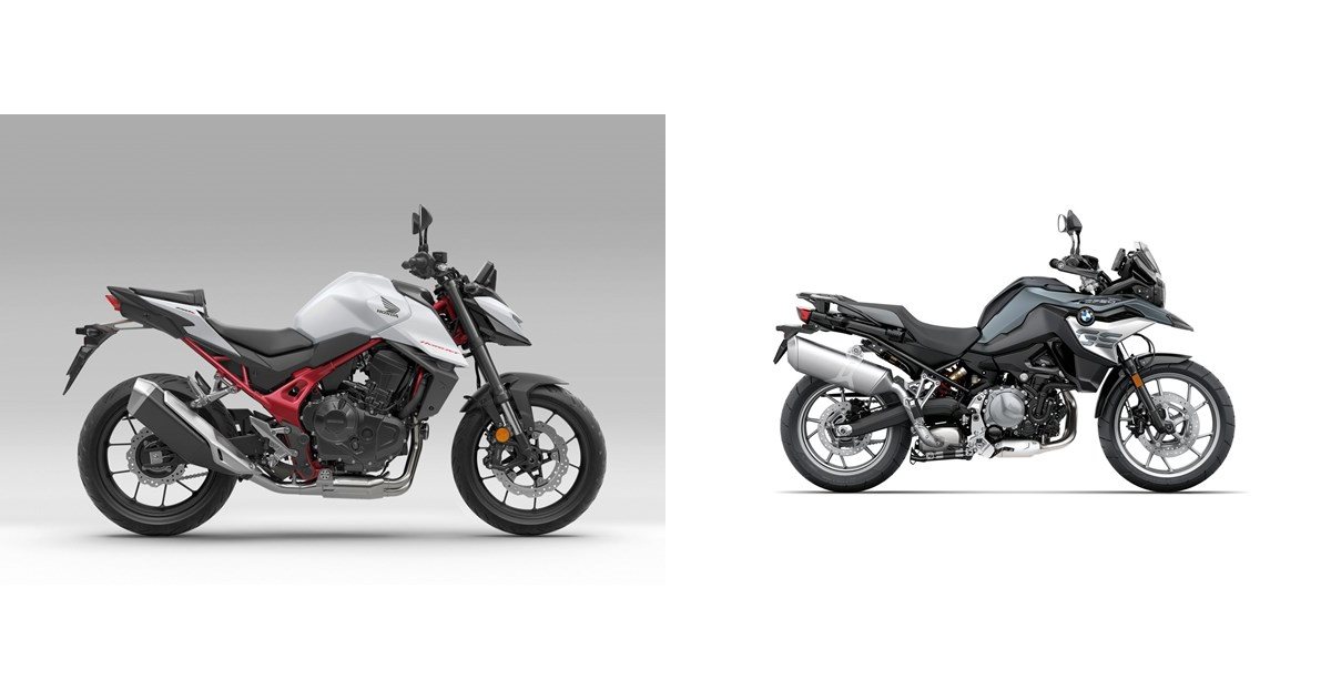 Motorrad Vergleich Honda CB750 Hornet 2025 vs. BMW F 750 GS 2020