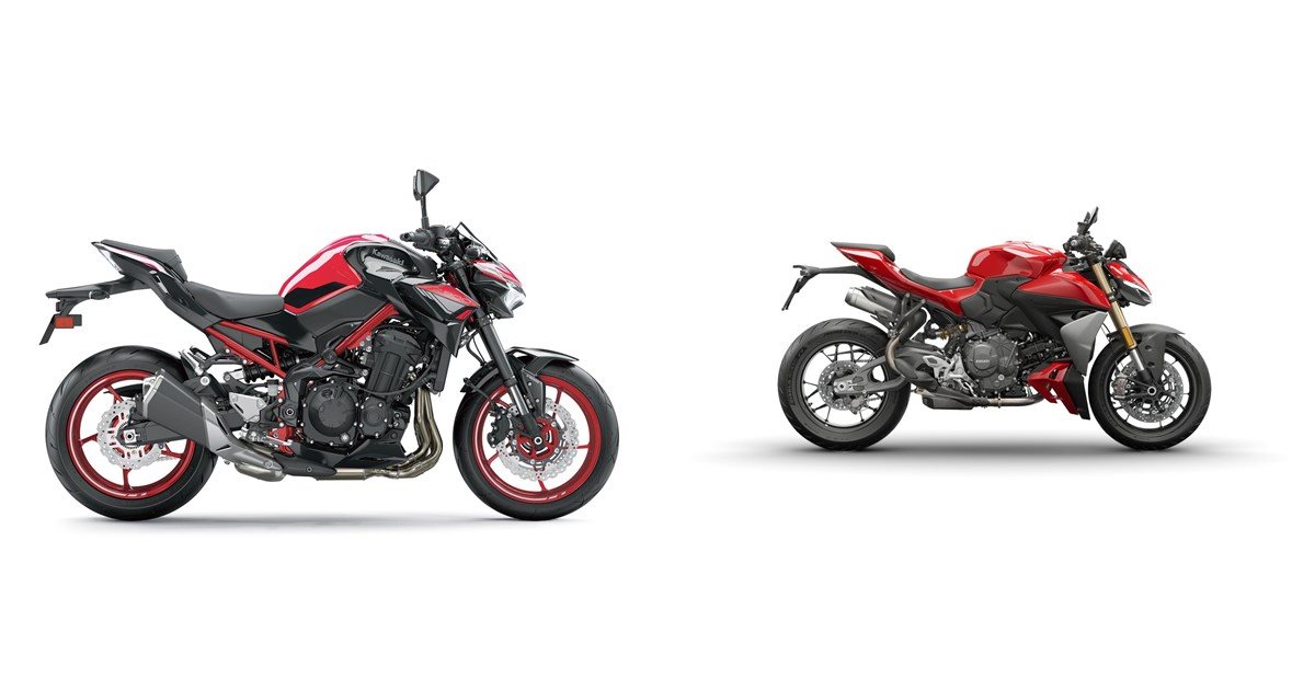 Motorrad Vergleich Kawasaki Z900 2024 vs. Ducati Streetfighter V2 2025