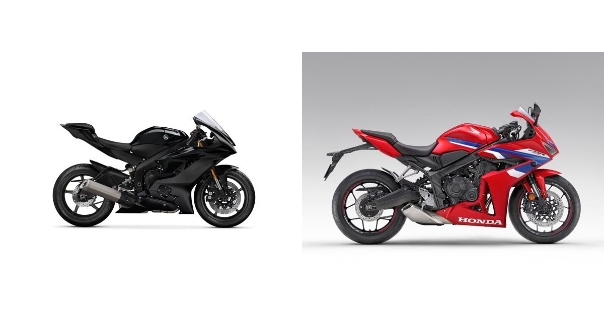 Motorrad Vergleich Yamaha R6 RACE 2025 vs. Honda CBR650R 2025