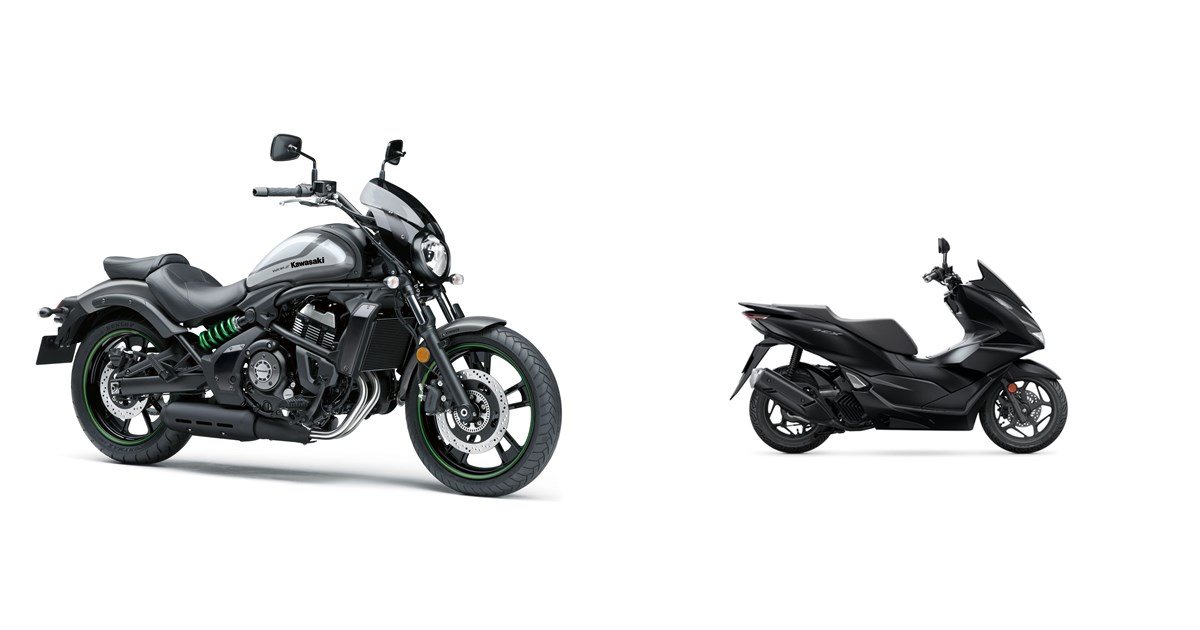 Motorrad Vergleich Kawasaki Vulcan S Cafe 2018 vs. Honda PCX125 2023