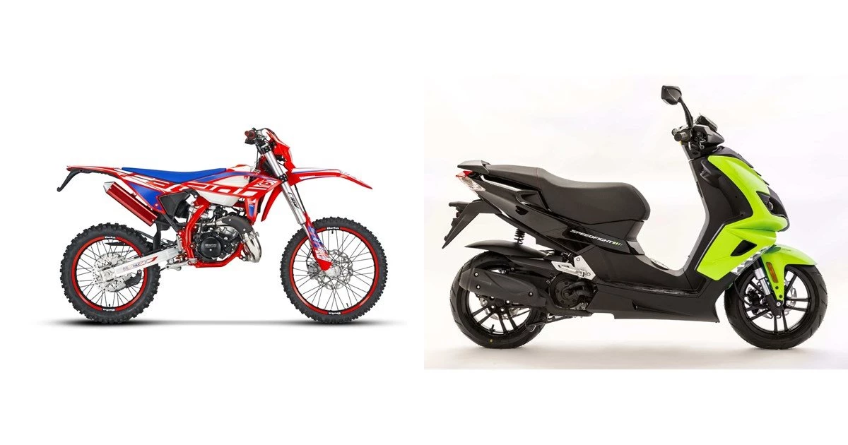 Motorrad Vergleich Beta RR 50 Enduro Racing 2021 vs. Peugeot Speedfight ...
