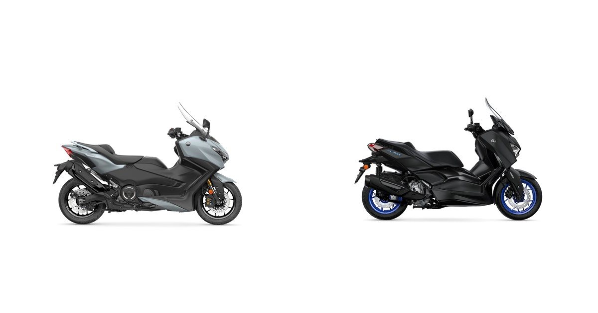 Motorrad Vergleich Yamaha TMAX Tech MAX 2025 vs. Yamaha XMAX 300 2025