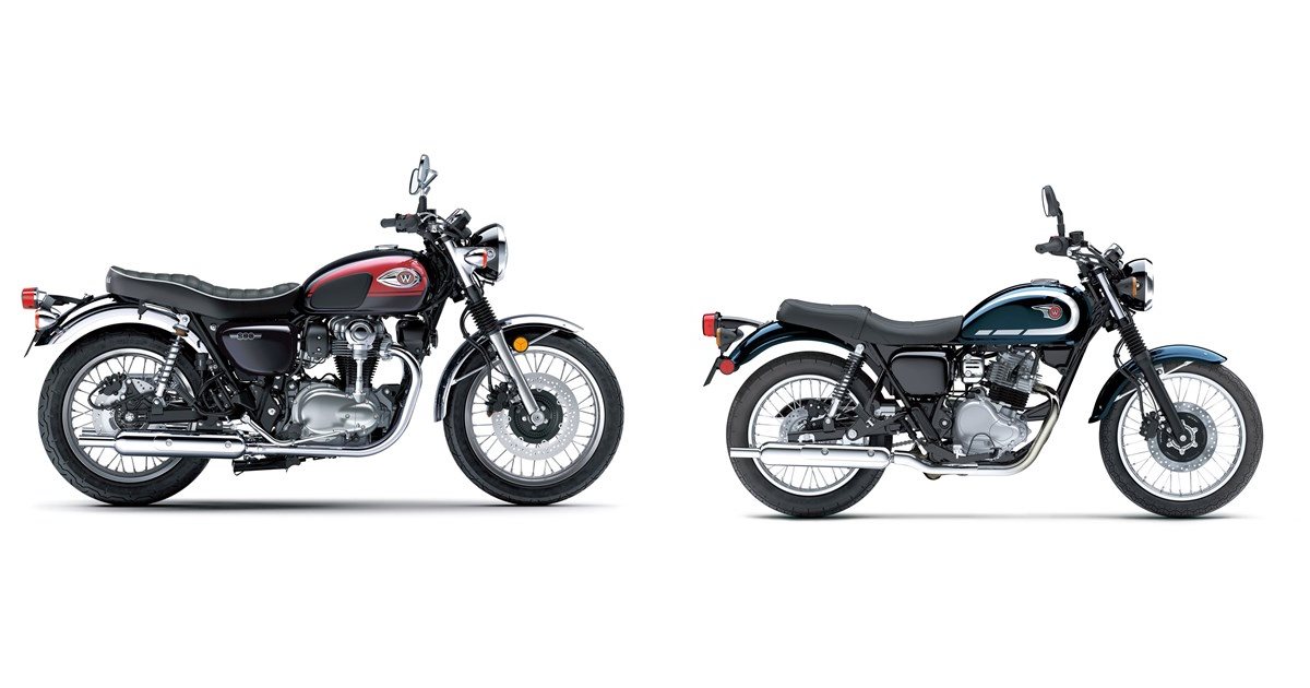Motorrad Vergleich Kawasaki W800 2025 vs. Kawasaki W230 2025