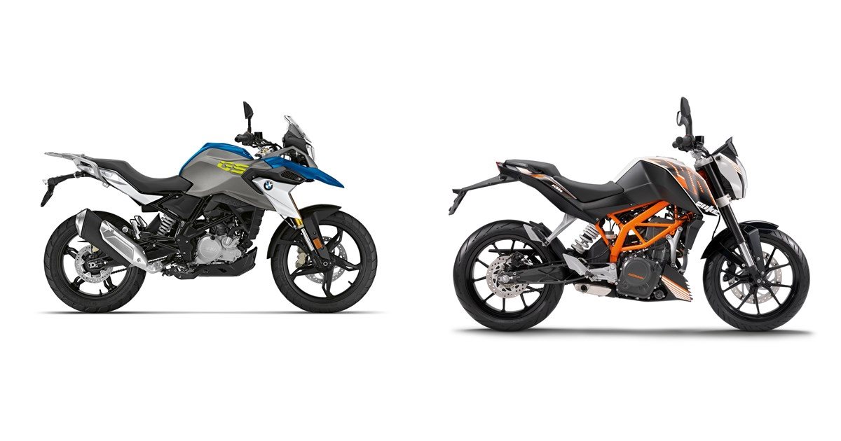 Motorrad Vergleich BMW G 310 GS 2020 vs. KTM 390 Duke 2016