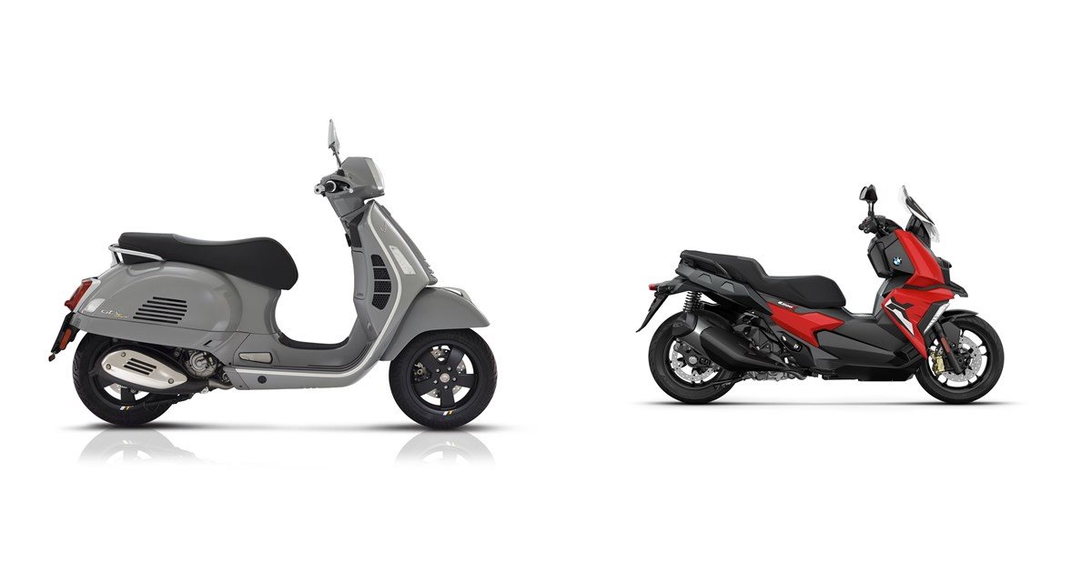 Motorrad Vergleich Vespa GTS 300 hpe Super Tech 2020 vs. BMW C 400 X 2024