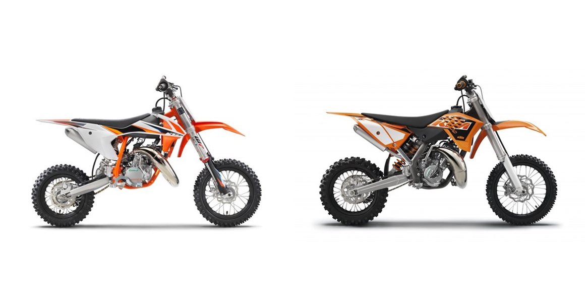Motorrad Vergleich KTM 50 SX 2022 vs. KTM 65 SX 2015