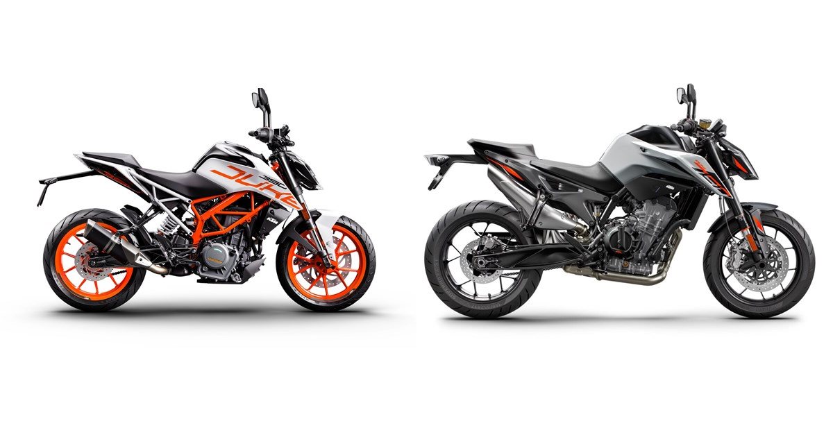 Motorrad Vergleich KTM 390 Duke 2019 vs. KTM 790 Duke 2023